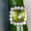 Burle Marx 18K Yellow Gold Cushion Green Chrysoberyl Diamond Halo ...