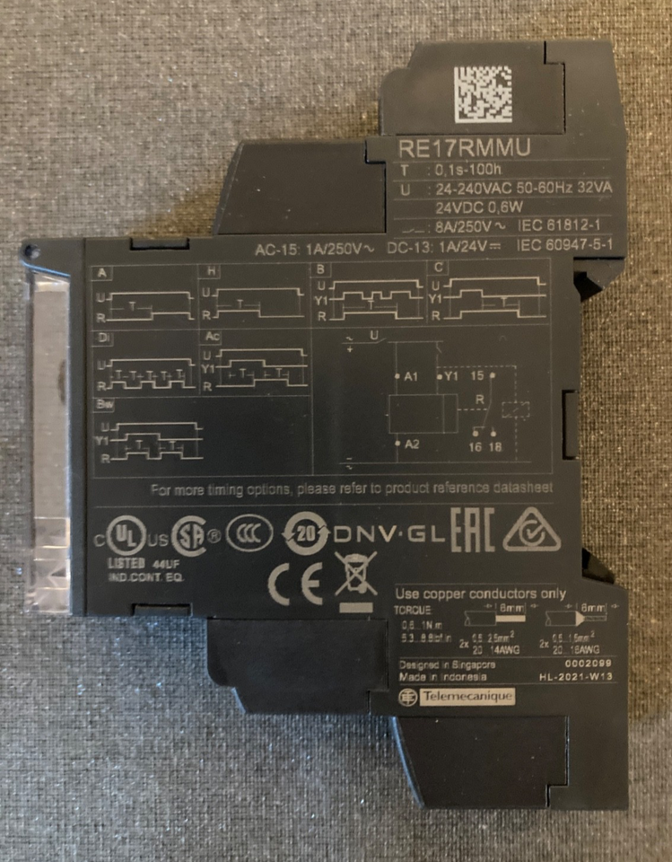 Schneider Electric RE17RMMU MULTI Function Harmony Timer Relay 24VDC 50 ...