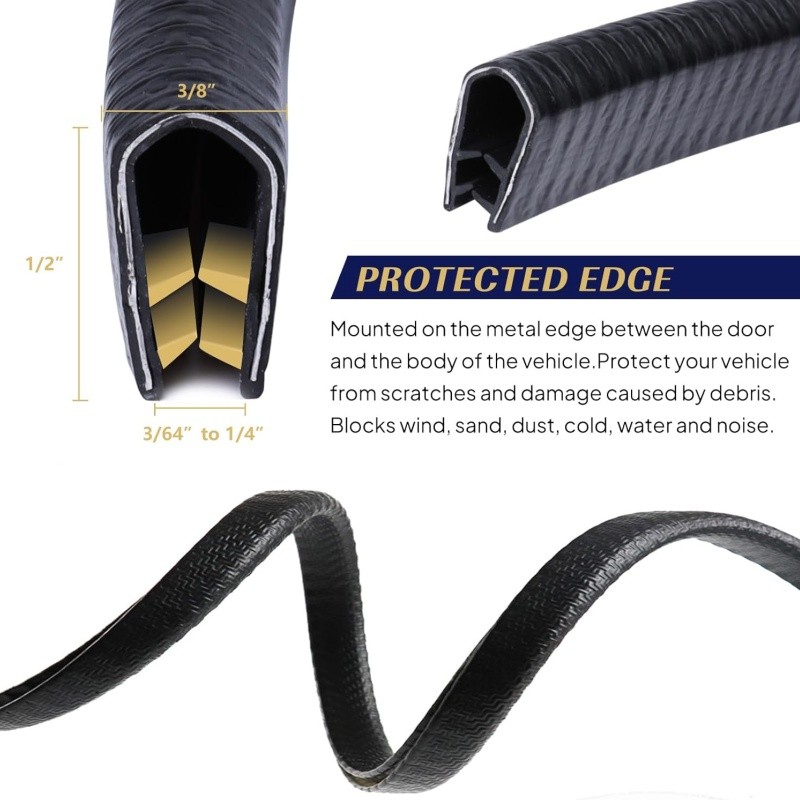 U-Shape Car SUV Rubber Seal Trim Molding Door Edge Lock Protector Strip ...