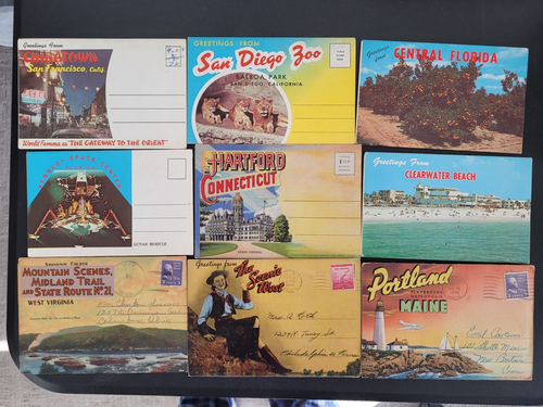 Vintage Lot (18) UNITED STATES POSTCARD FOLDERS | eBay