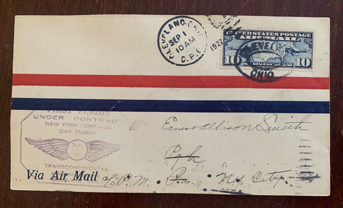 1927 Air Mail First Flight Cover Cleveland Ohio New York Chicago 10 ...