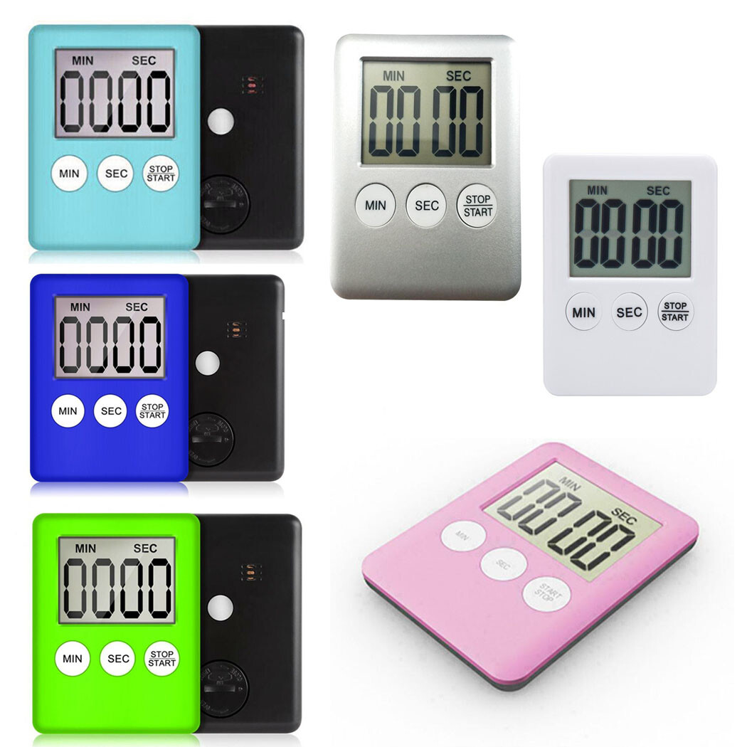 LCD Kitchen Cooking Digital Timer Count Down Up Clock Loud Alarm ...