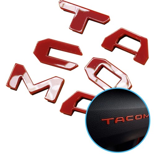 3D Raised Gloss Red Glove Box Dashboard Letters Inserts Emblem Badge ...