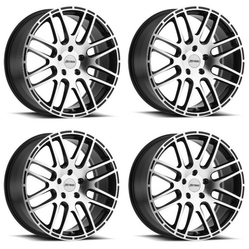 Set 4 Petrol P6A 18x8 5x120 Gloss Black W/ Machined Cut Face Wheels 18 ...