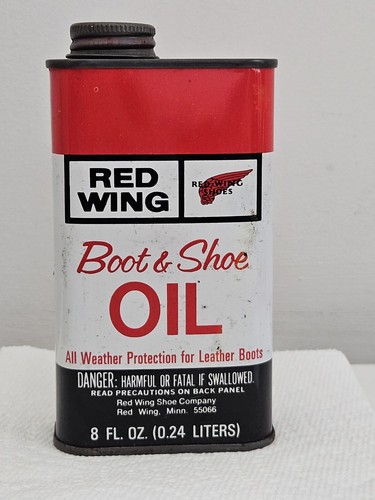 Vintage Red Wing Boot & Shoe Oil Can 8 oz. Half Full | eBay