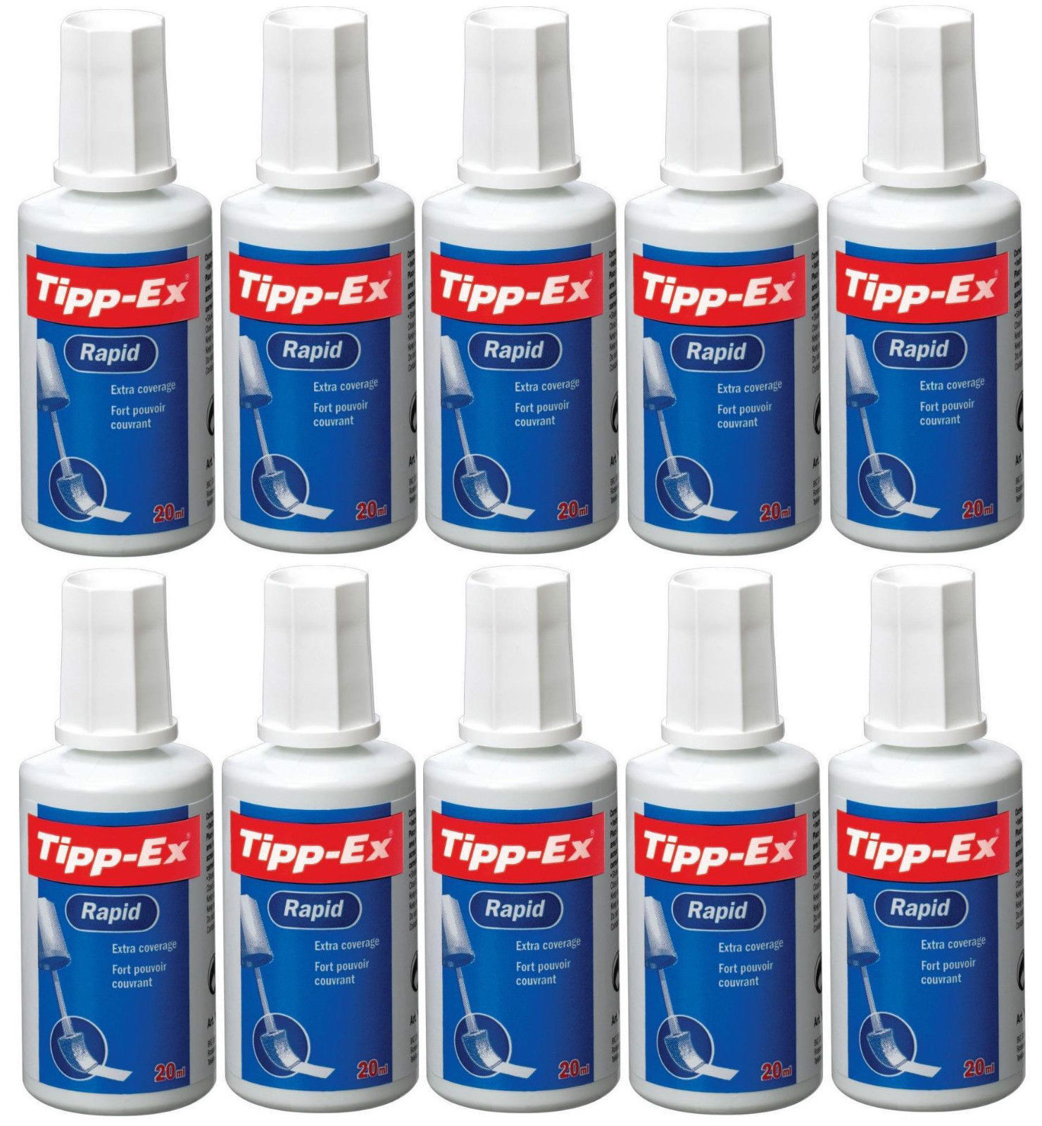 TIPP-EX WHITE CORRECTION FLUID - RAPID QUICK DRY PAINT BOTTLE WITH ...