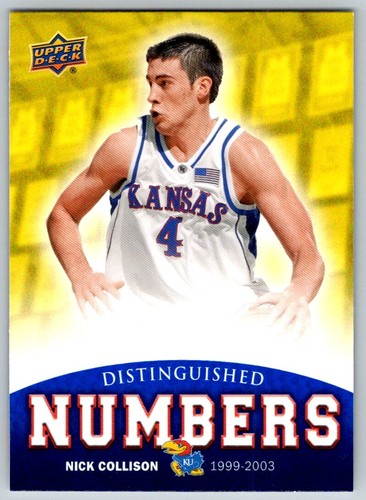 2013-14 UPPER DECK UNIVERSITY OF KANSAS DISTINGUISHED NUMBERS NICK ...
