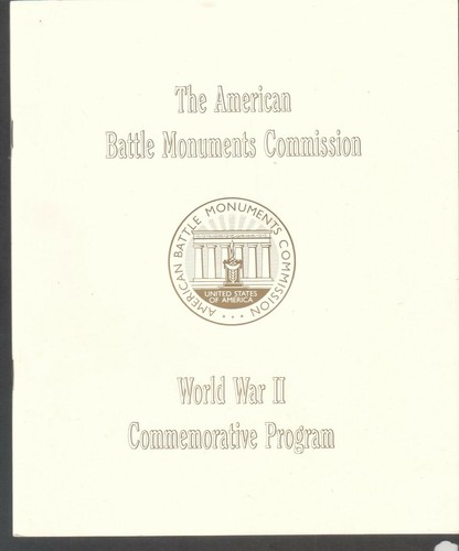 booklet The American Battle Monuments Commission WWII Commemorative ...