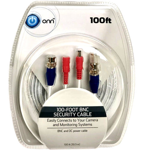 NEW/OPENED-100 FEET Security Cable (ONN) - BNC and DC Power Cable 100ft ...