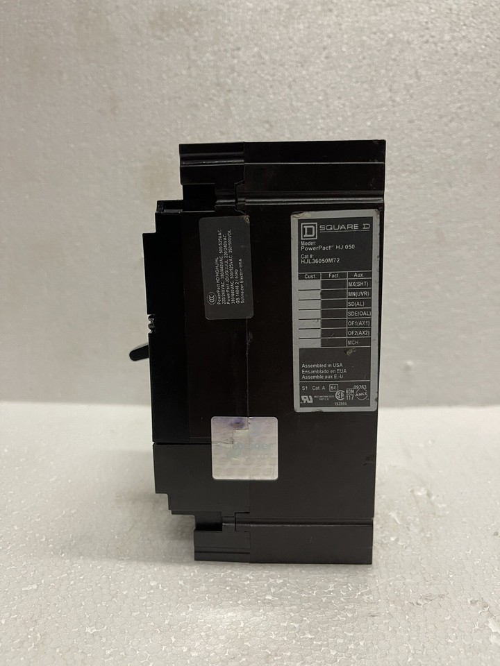 Square D PowerPact Circuit Breaker HJL36050M72 600 Volt 50 Amp 3P (New ...