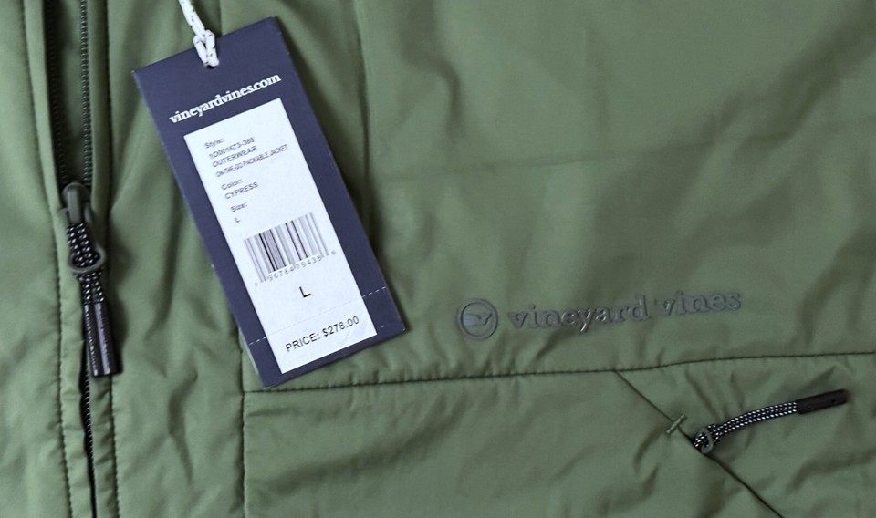 Vineyard Vines Men's On-The-Go Packable Jacket in Cypress SZ.L NWT | eBay