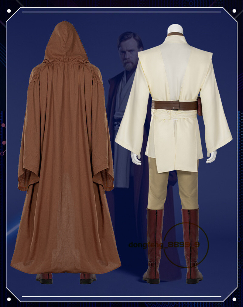 Star Wars Jedi Knight Obi-Wan Robe Cosplay Costume Outfit Halloween ...