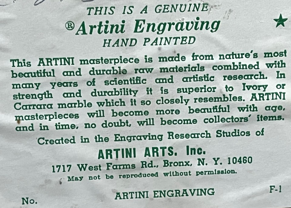 Genuine Artini Sculptured Engraving, Framed "Springtime" By Pierre ...