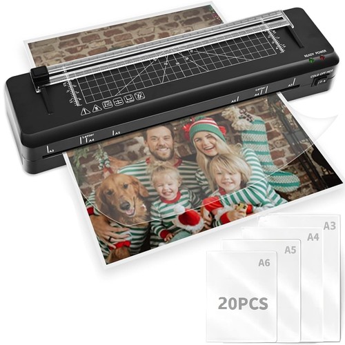 A3 Laminator Machine Roller with Jam Release Black Electric &20 Sheet ...