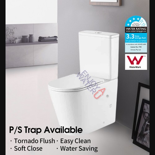 Tornado Back To Wall Face Toilet Suite P S TRAP Ceramic Bathroom Soft ...