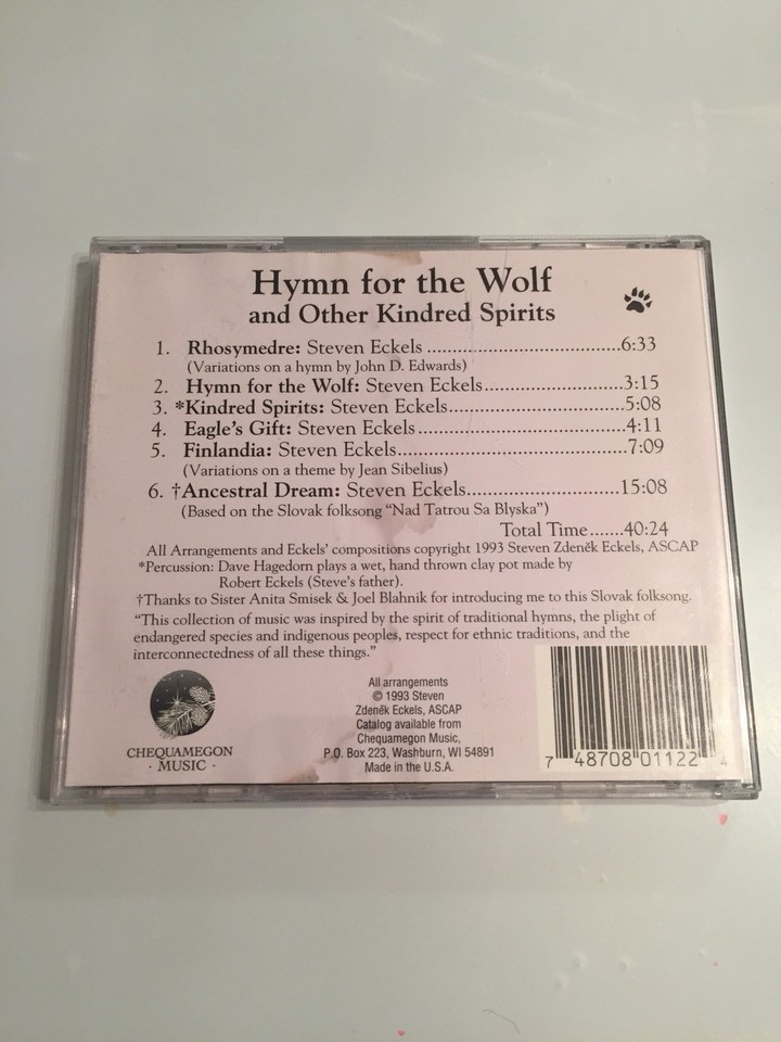 Steven Zdenek Eckels : Hymn for the Wolf and Other Kindred Spirits CD ...
