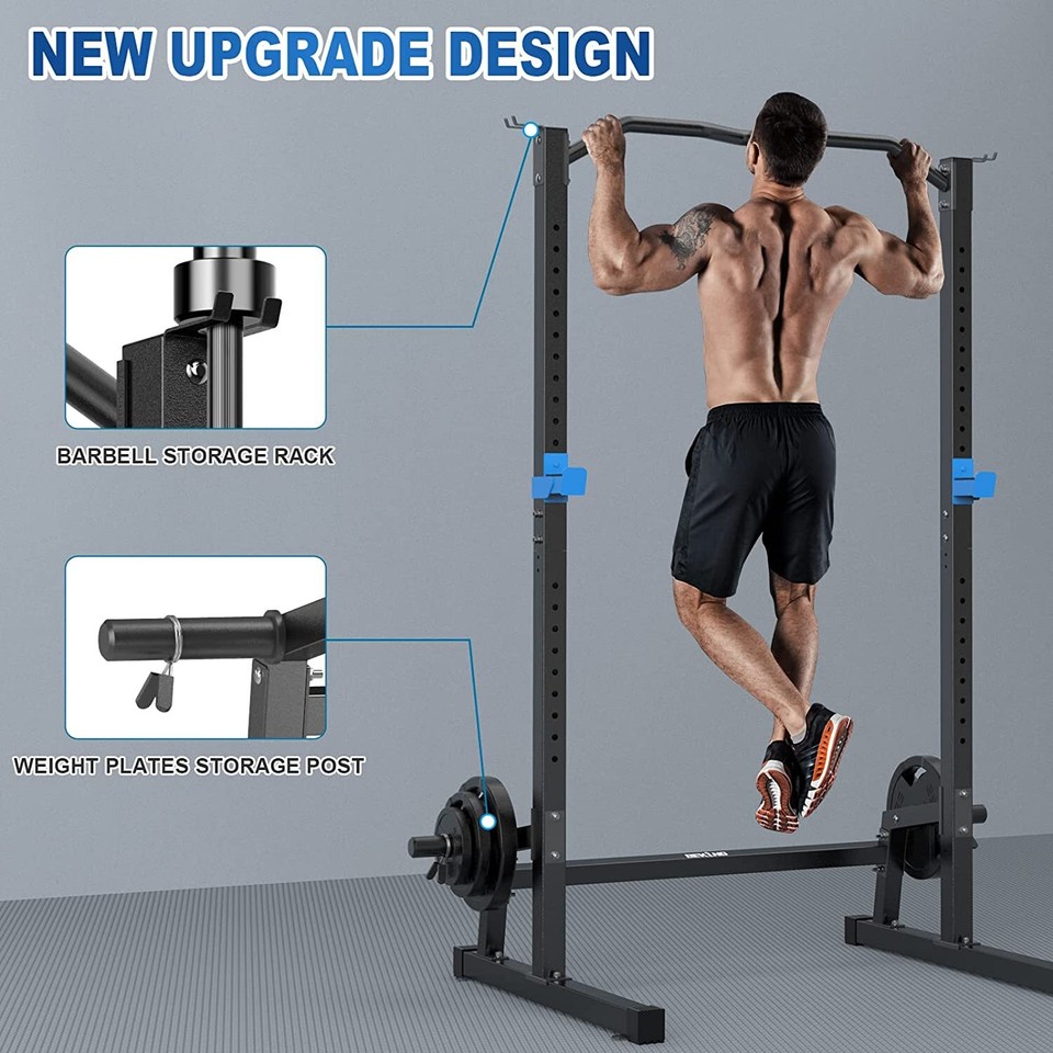 Adjustable Power Rack Power Cage Squat Rack with Pull Up Bar Weight ...
