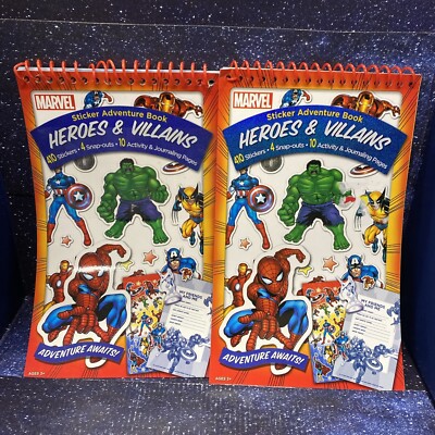2 X Marvel Heroes & Villains Sticker Adventure Book - Adventure | eBay