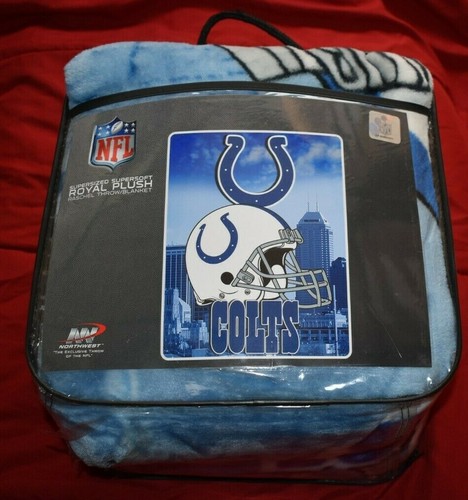 INDIANAPOLIS COLTS FOOTBALL SPORTS 60"X80" ROYAL PLUSH RASCHAEL THROW ...
