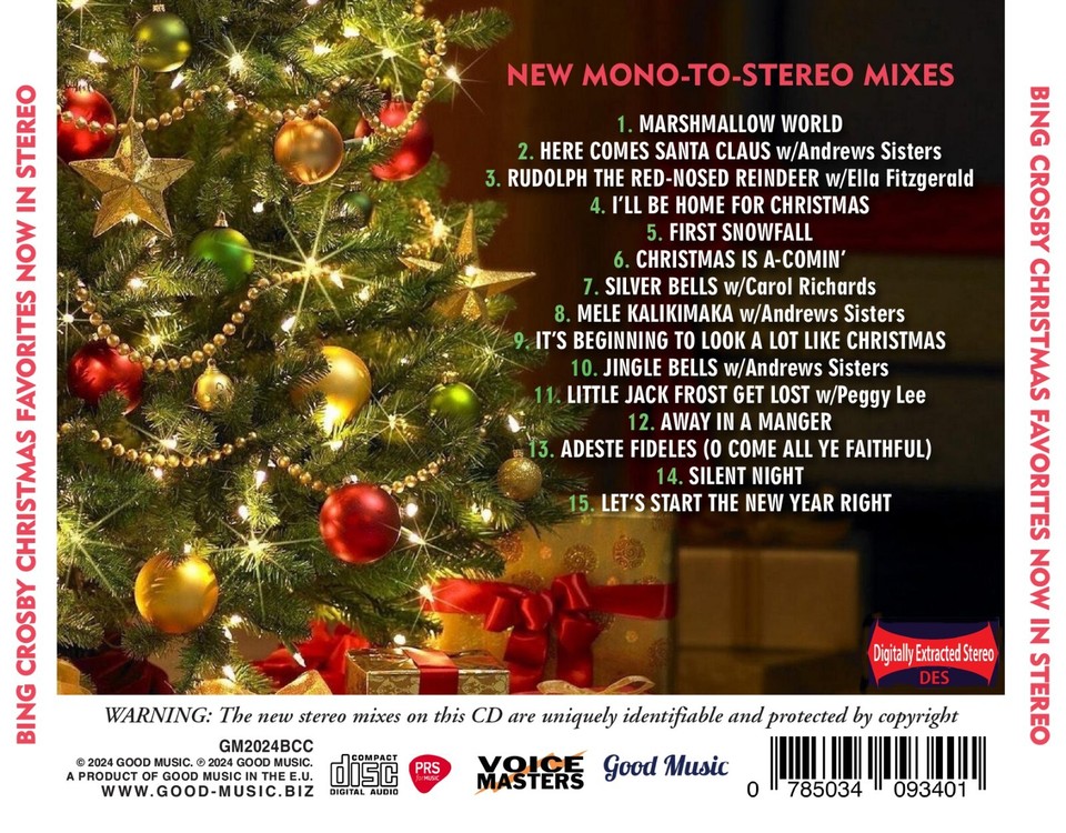 BING CROSBY CHRISTMAS FAVORITES NOW IN STEREO (New Mono to Stereo Mixes ...