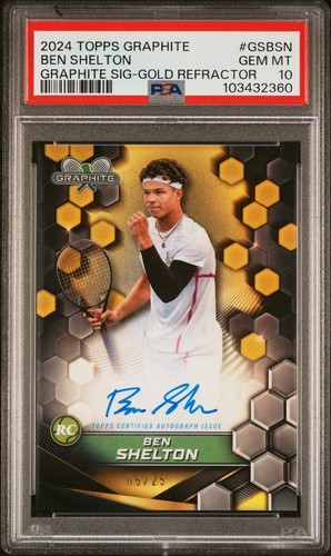 2024 Topps Graphite Tennis Signatures Ben Shelton Gold Refractor 06/25 ...