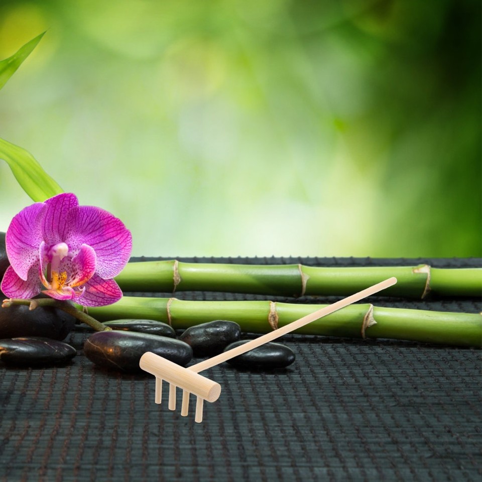 3 Pcs Bamboo Mini Rakes For Zen Garden Sand Tabletop Meditation Feng ...