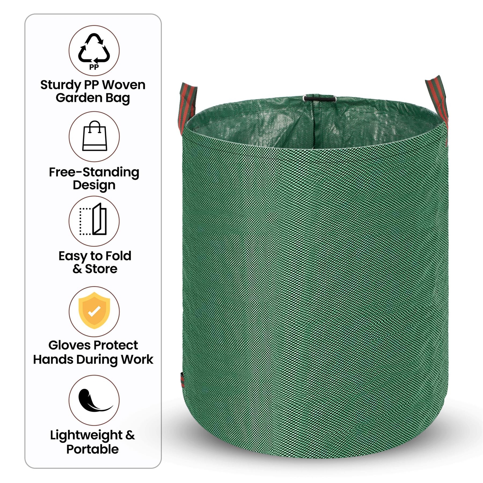 Heavy Duty 3 Set Garden Waste Storage Bags 272L Waterproof Sack Bags ...