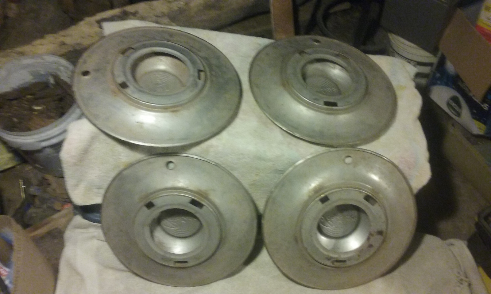 15" Pontiac Wheel Covers Script Vintage Metal Chrome Deluxe Hubcaps OEM ...