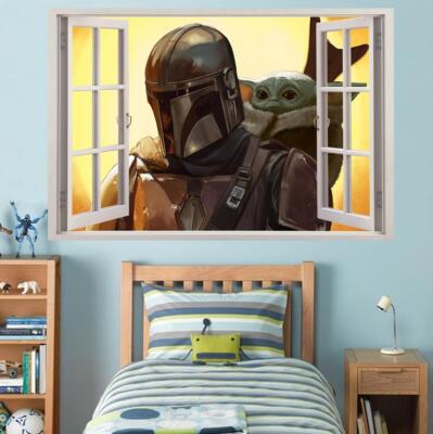The Mandalorian & Baby Yoda 3D Window Decal Wall Sticker Art Mural TV ...