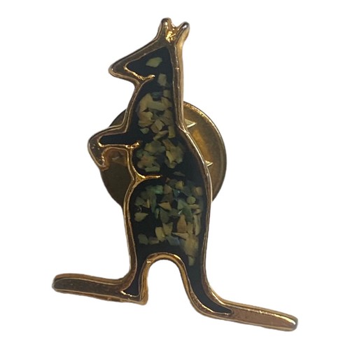 Kangaroo Brooch Pin With Opal Inlay - Gold Tone - Made in Australia | eBay