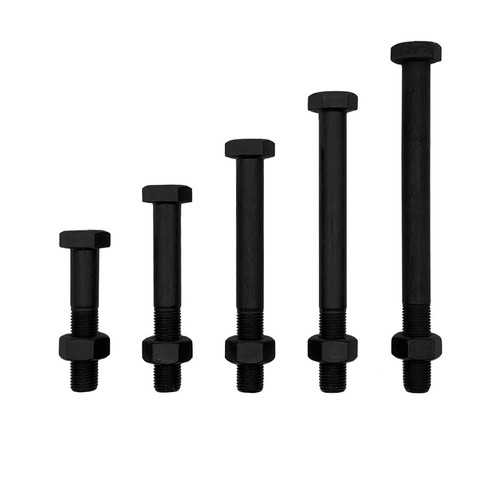 M20 x 80mm Hex Bolt & Nut Metric Fine 1.5p High Tensile Class 8.8 Black ...