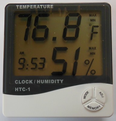 TEMPERATURE & HUMIDITY CLOCK MODEL HTC-1 | eBay UK