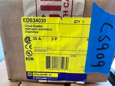 *NEW* Square D EDB34050 50A 480/277V 3PH Breaker For Type NF Panel ...