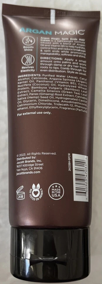 Argan Magic Split Ends Repair Hair Cream Control Frizz 6oz Moisturize ...