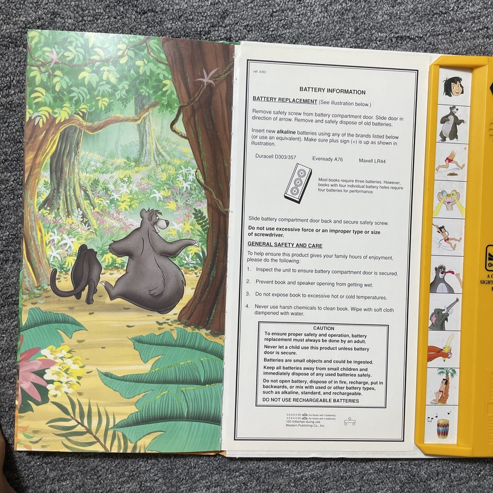 DISNEY'S THE JUNGLE BOOK Golden Sound Story Golden Vintage Book 1993 | eBay