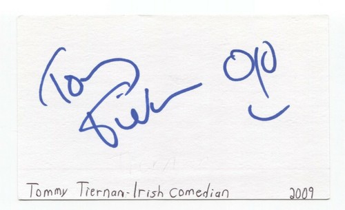 Tommy Tiernan Signed 3x5 Index Card Autographed Signature Comedian ...
