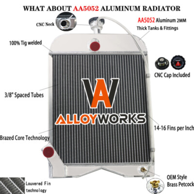 Replacement All Aluminum 3 Row Radiator For Ford 8N 9N 2N Models 8N8005 ...