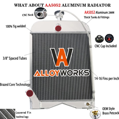 Replacement All Aluminum 3 Row Radiator For Ford 8N 9N 2N Models 8N8005 ...