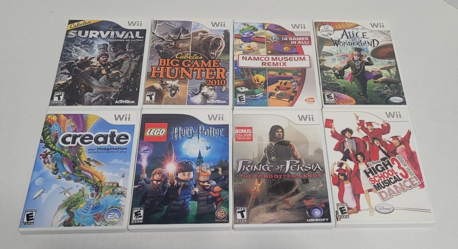 Lot of 8 Nintendo Wii Games CIB, Cabelas Disney Lego Harry Potter HSM ...