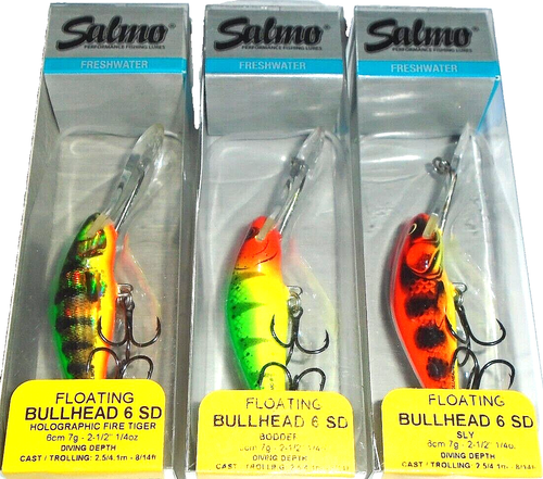 Salmo Floating Bullhead 6 SD Crankbait (Lot of 3-Best Colors) | eBay