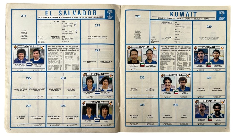 Spain 1982 World Cup Stickers Album BY Panini, 104 stickers , Good ...