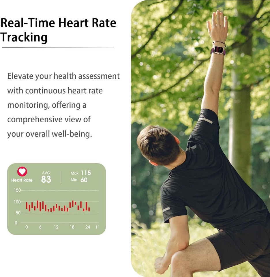 Fitness Activity Tracker Watch as Fitbit Heart Rate Monitor Pedometer ...