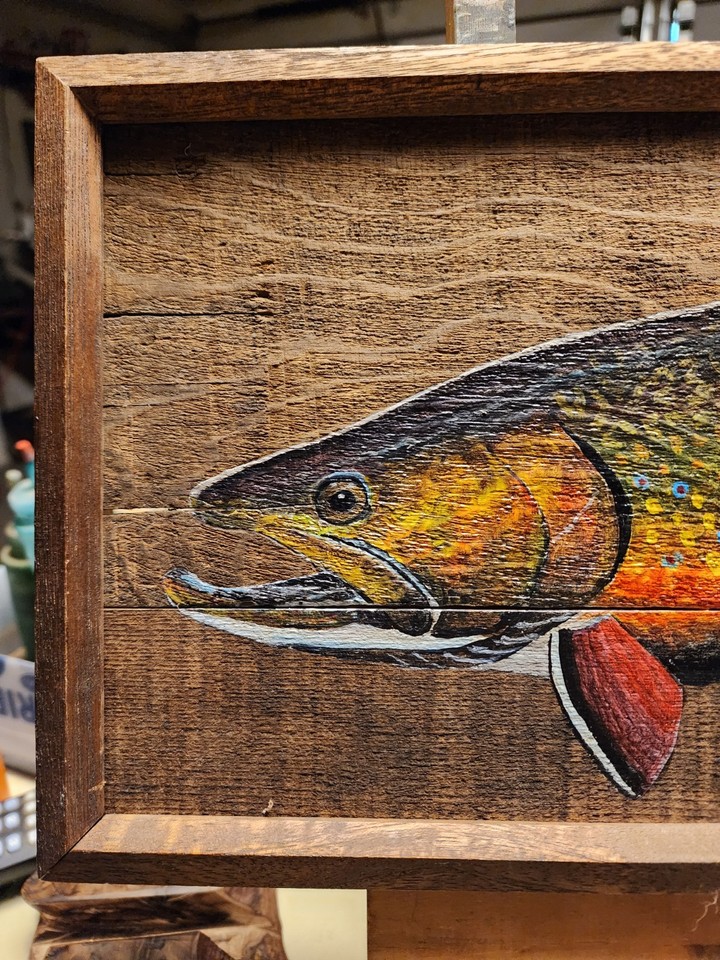 Native fish art / by artist Bryce Lund art / Wild Brook Trout | eBay