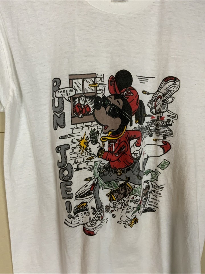 Run DMC Mickey Large Vintage 80s 90s Disney Parody Cartoon Hip Hop Rap ...