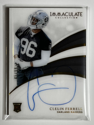 2019 Immaculate Rookie Autographs SP /99 #RA-6 Clelin Ferrell On Card ...