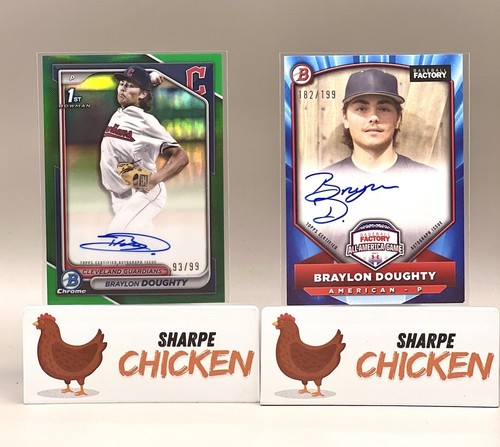 2024 Bowman Draft Braylon Doughty Green Auto /99 & Baseball Factory ...