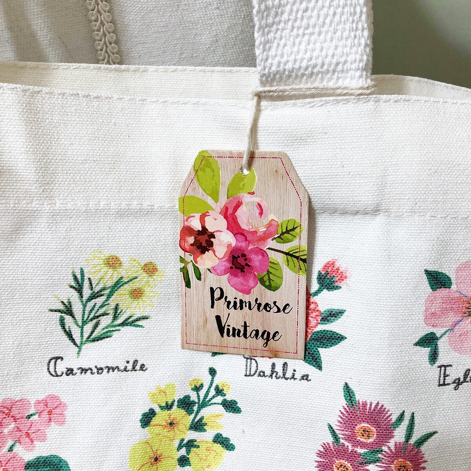 Spring Flower Canvas Tote Bag Large Cotton Reusable Shopper Primrose ...