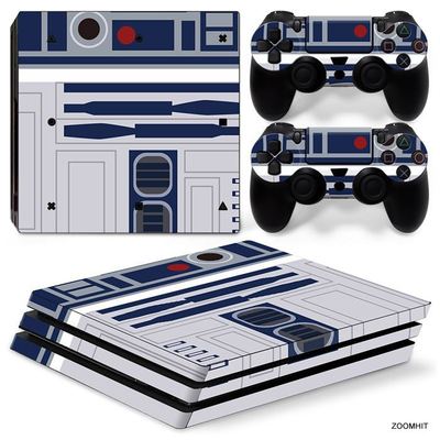 PS4 Pro Playstation 4 Console Skin Decal Sticker R2D2 + 2 Controller ...
