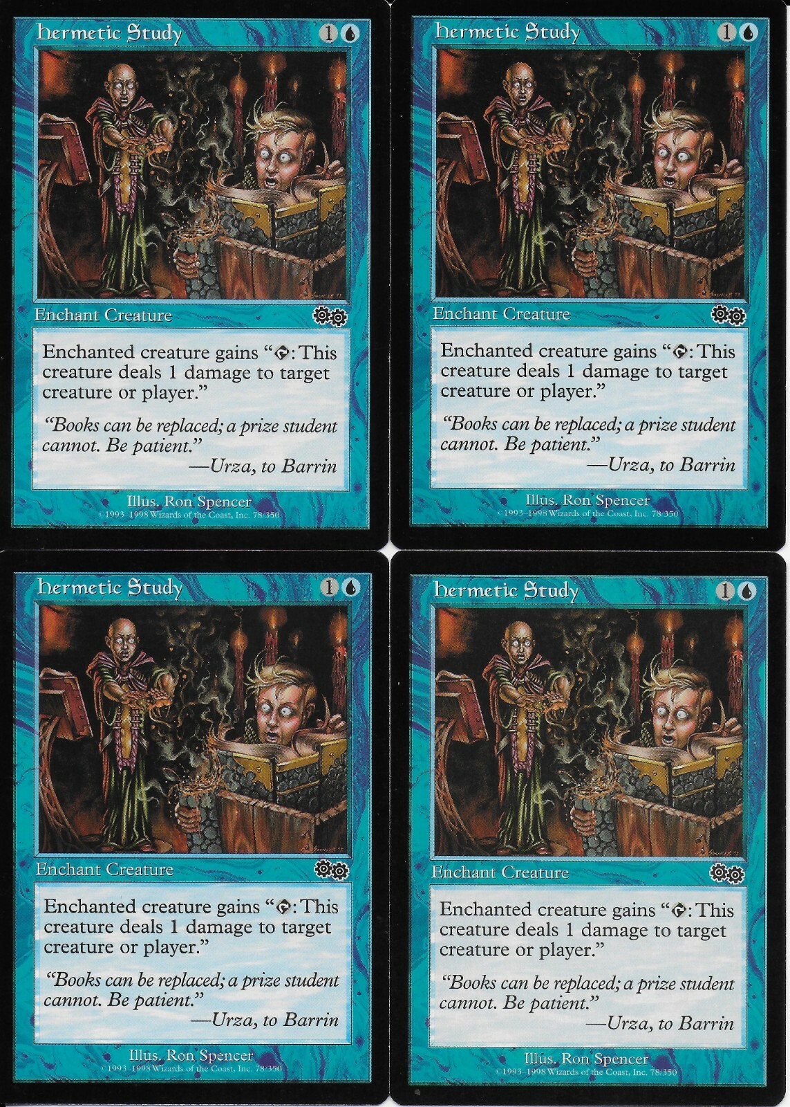 MTG: HERMETIC STUDY Urza's Saga COMMON; played, Excellent condition x4 | eBay