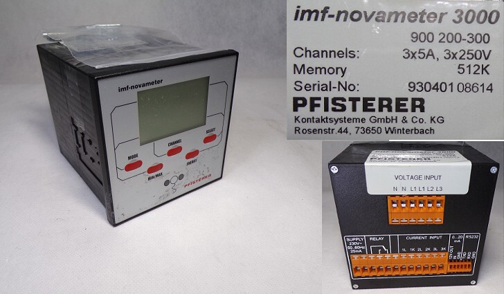 PFISTERER 3000 imf novameter 900 200–300 Energiemessgerät 3-2 #6110 ...